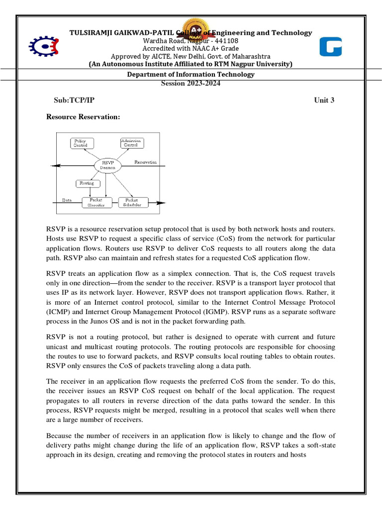Tcp-Ip Unit 3 | Download Free PDF | Network Congestion | Quality Of Service