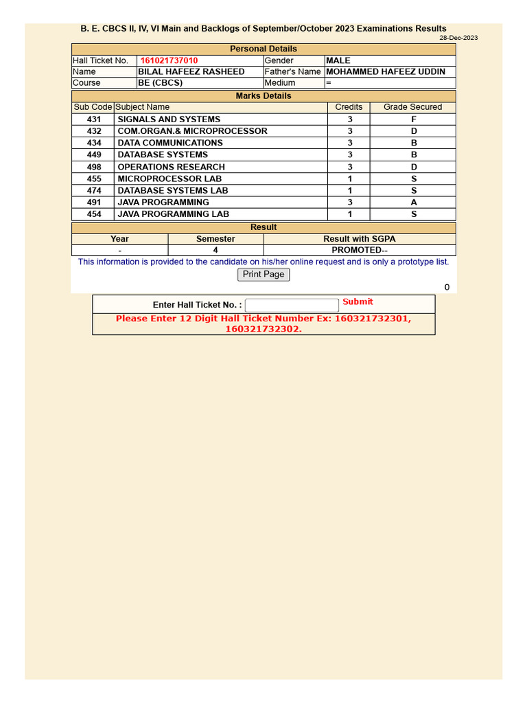 Osmania University Results - 2023 | PDF