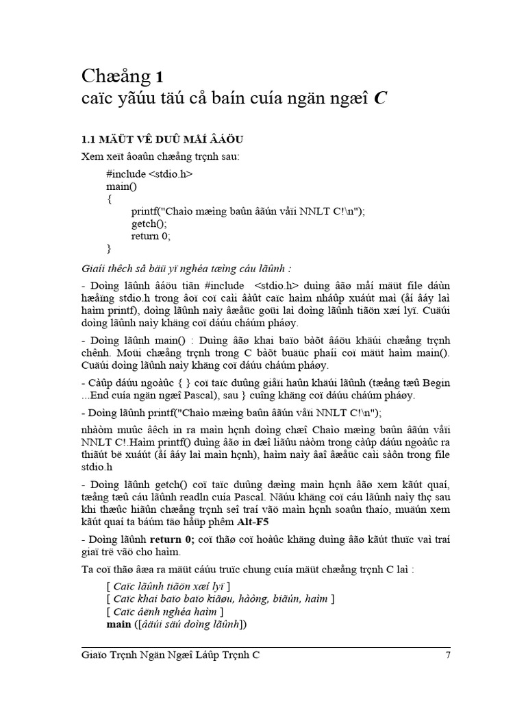 Giao Trinh C - Chuong 1 | PDF