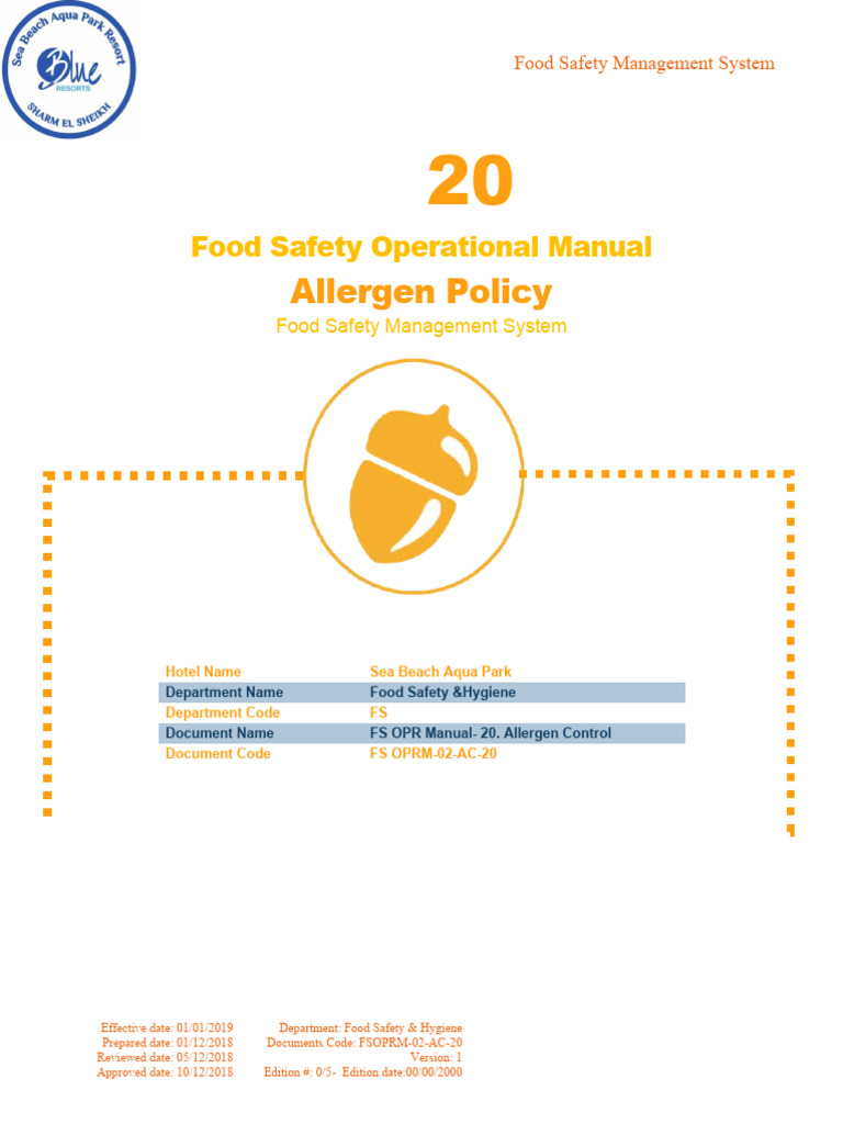 FMT FS OPR - Allergen Control Manual | PDF | Allergy | Clinical Medicine