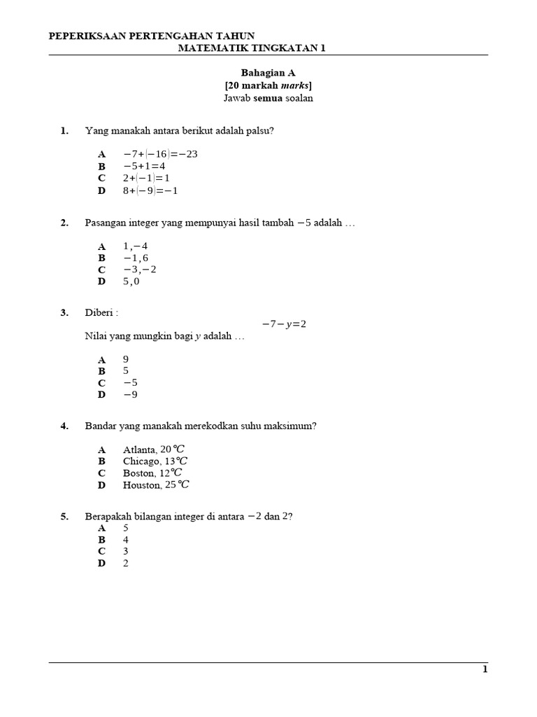 Soalan PPT Ting 1 - 2023 | PDF