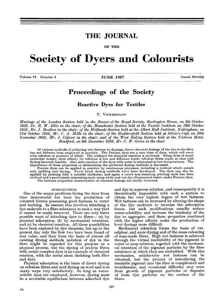 Reactive Dyeing | PDF | Dye | Dyeing