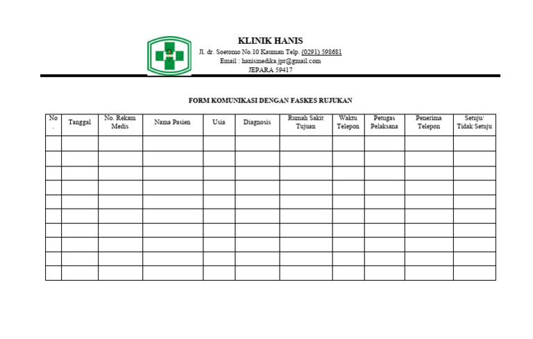 Formulir Komunikasi Klinik Hanis | PDF