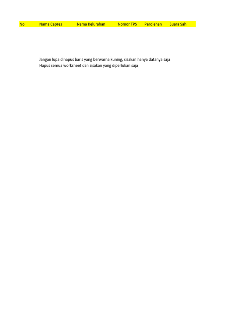 Urutan Template Import Perhitungan | PDF