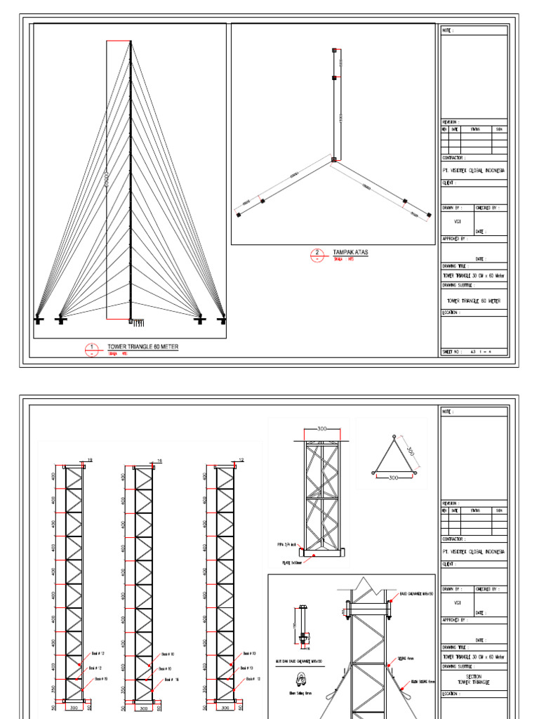 5, 6 & 7 Struktur Tower Triangle 30 CM X 60 Meter Dan Penyalur Petir | PDF