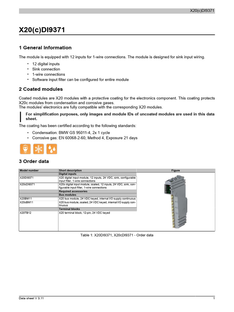 X20di9371-Eng V3.11 | PDF | Input/Output | Bit