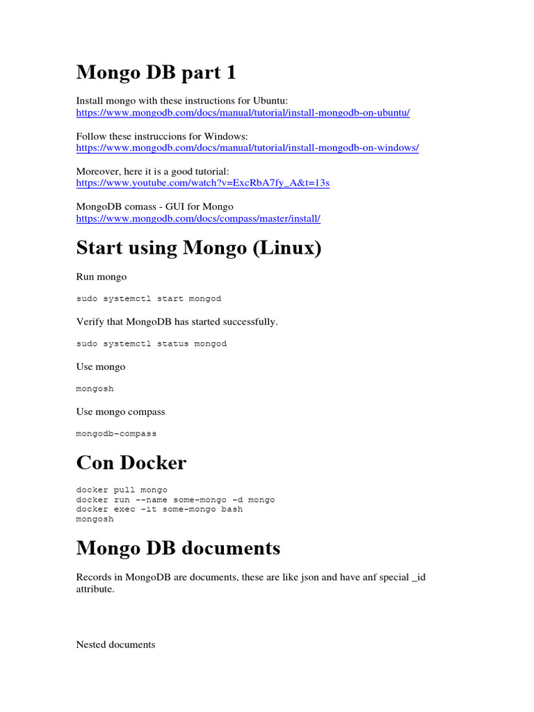 Mongo DB Part 1 | PDF