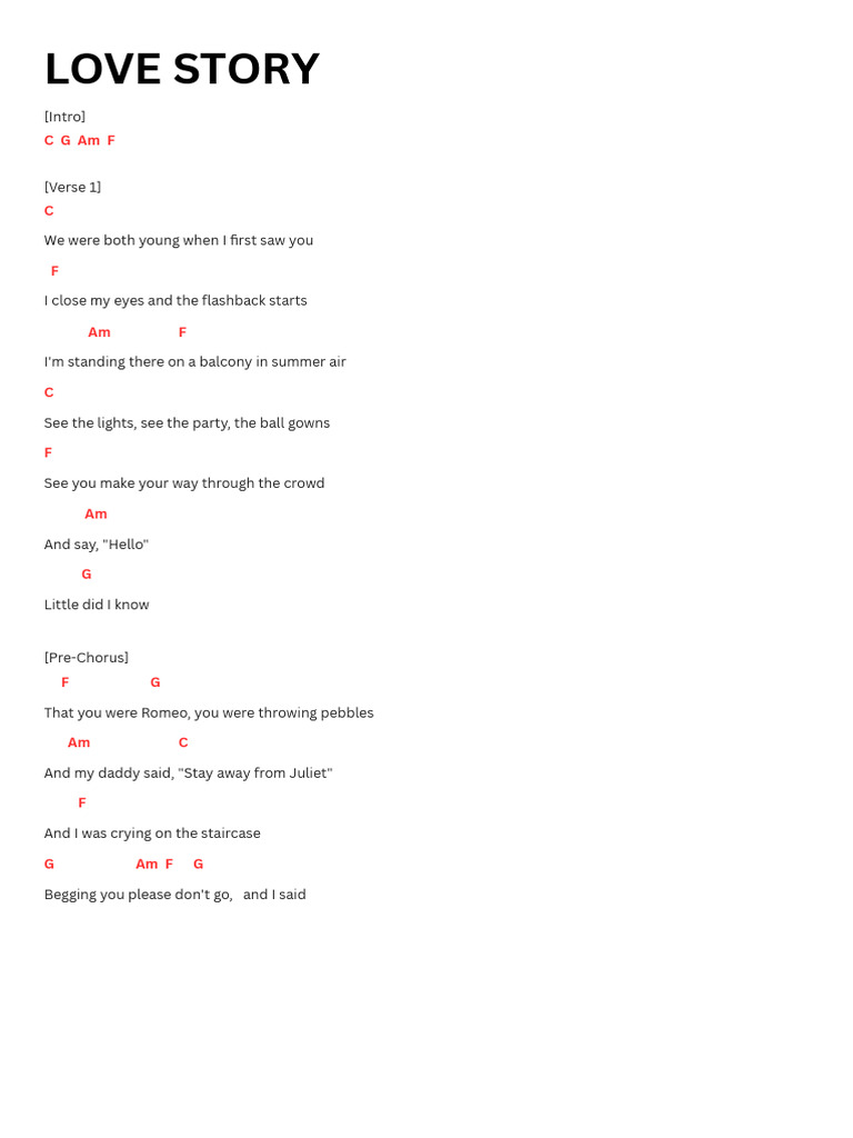 Love Story | PDF | Song Structure