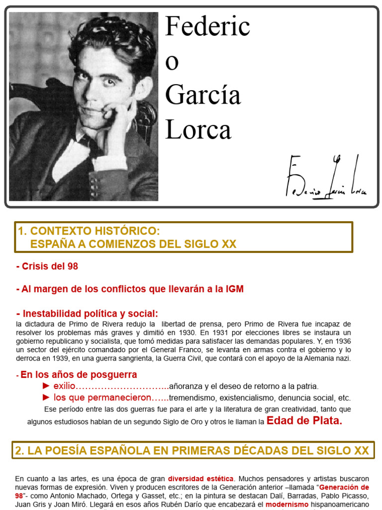 09 POESÍA de LORCA - Etapas, Características, Claves | PDF | Federico García Lorca | Poesía