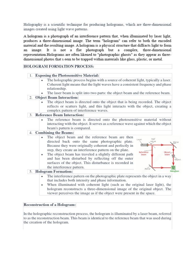 Holography | PDF | Holography | Diffraction