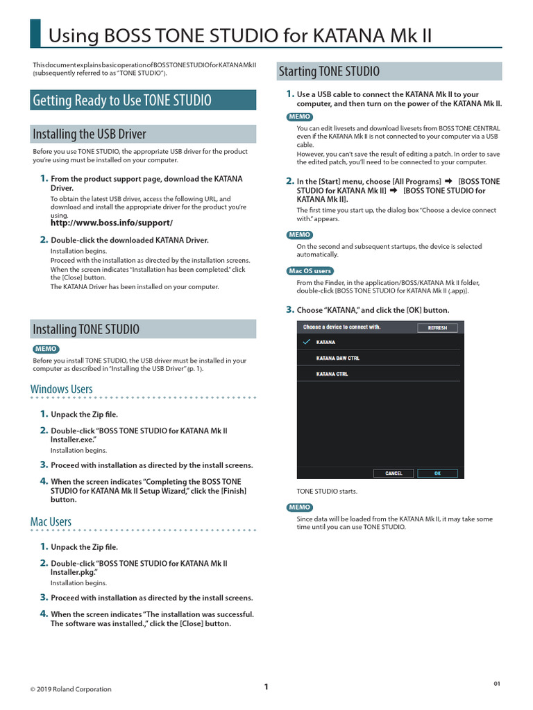 BOSS TONE STUDIO - KTN-Mk2 - Eng01 - W | PDF | Computers