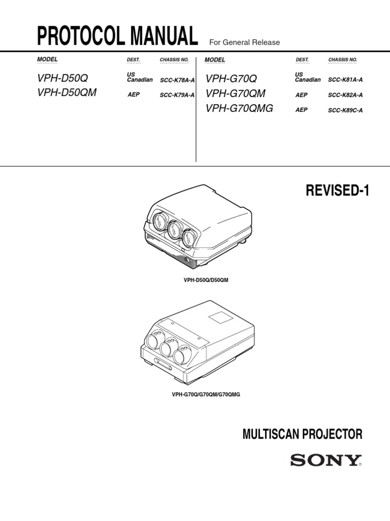 Sony Projector VPH-D50 Protocol Manu | PDF | Video | Rgb Color Model