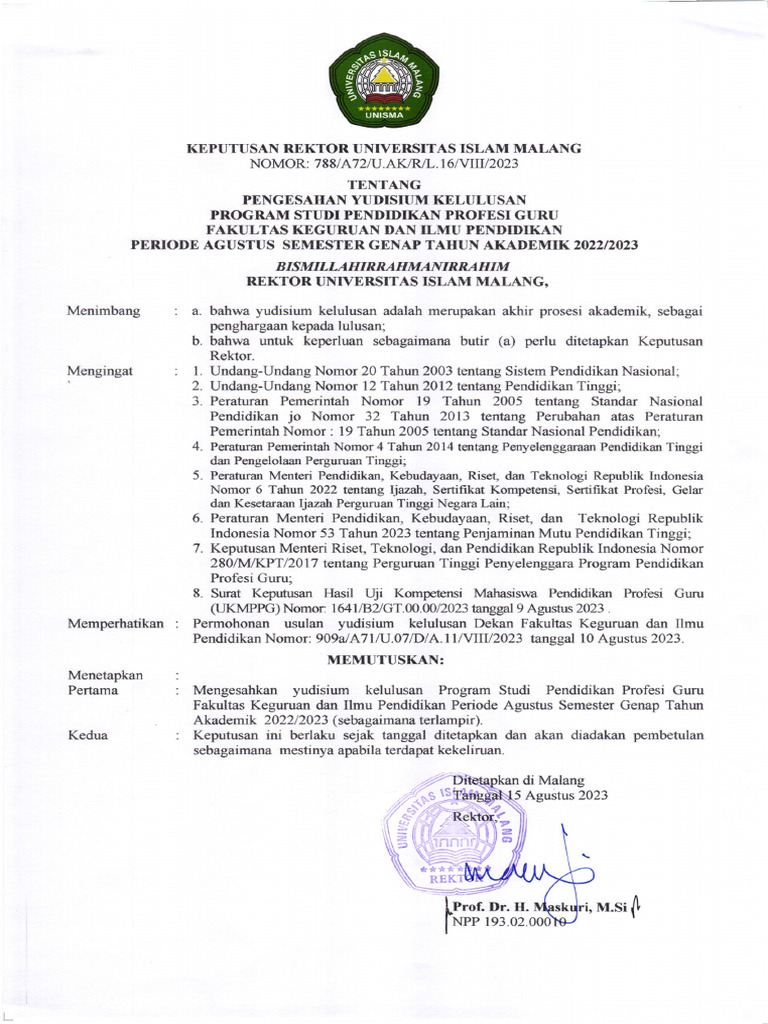 SK Yudisium 22023 | PDF