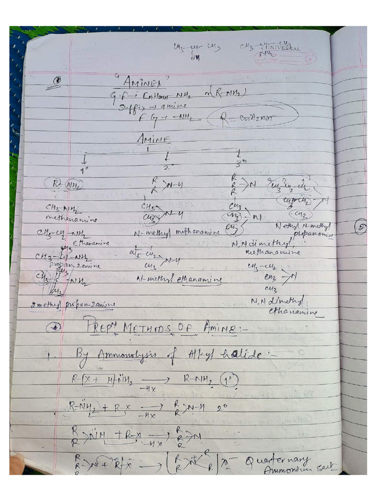 Amines Short Note Revision For Students | PDF