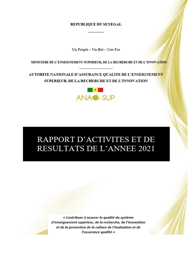ANAQ SUP Rapport Dactivites 2021 - 12 - 04 - 23 Corrige Par BBK | PDF