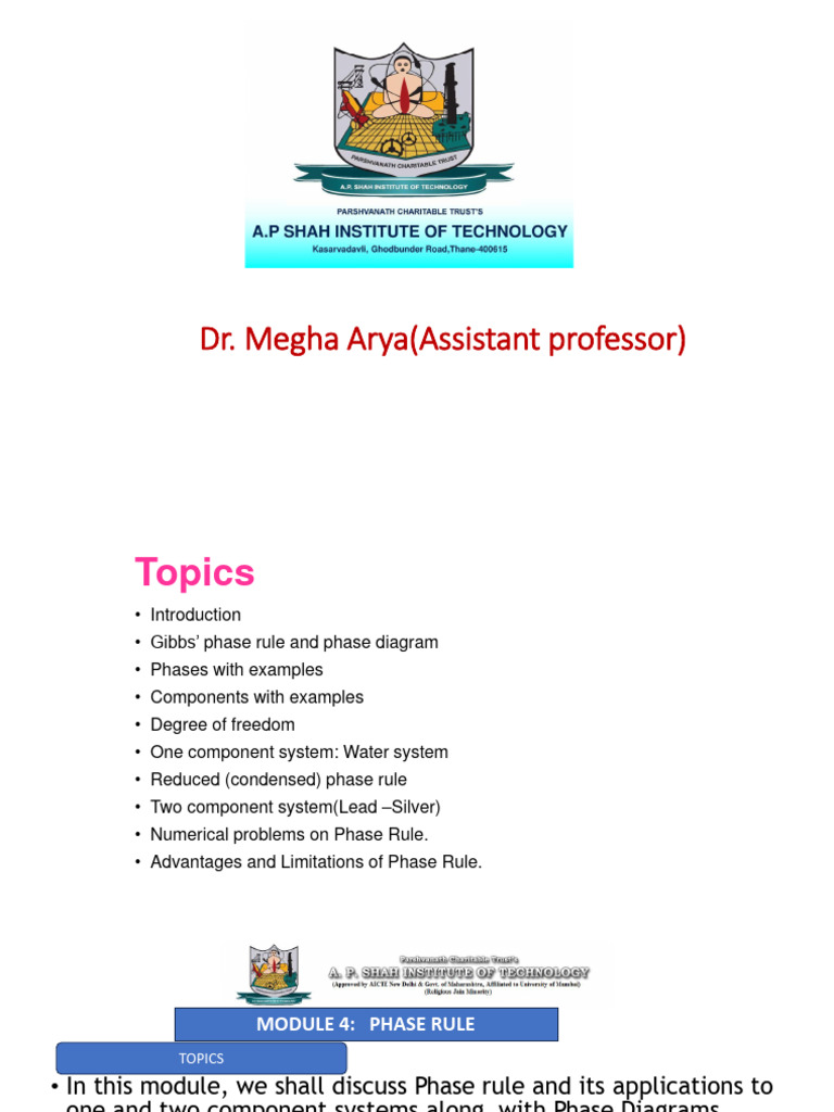 Phase Rule, Phases | PDF