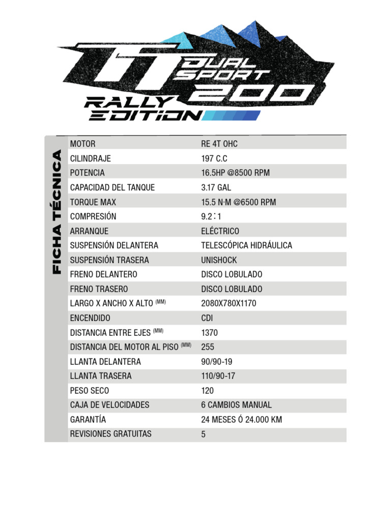 TT Dual Sport Rally 200 | PDF