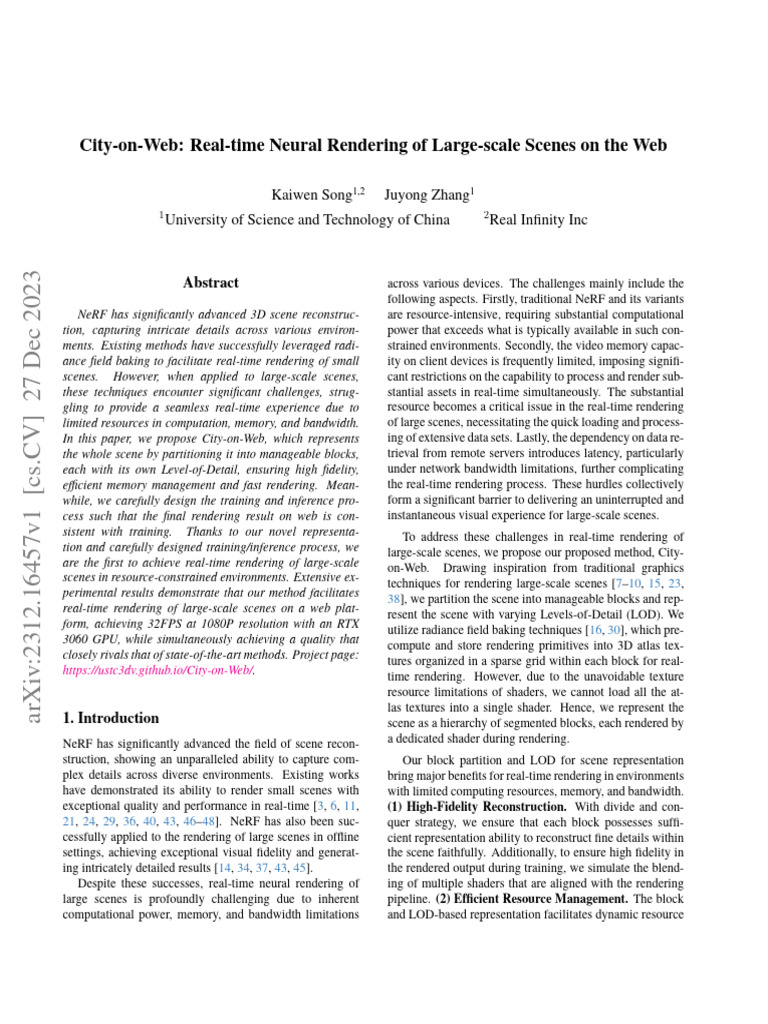 Real-Time Neural Rendering of Large-Scale Scenes On The Web | PDF | Rendering (Computer Graphics ...