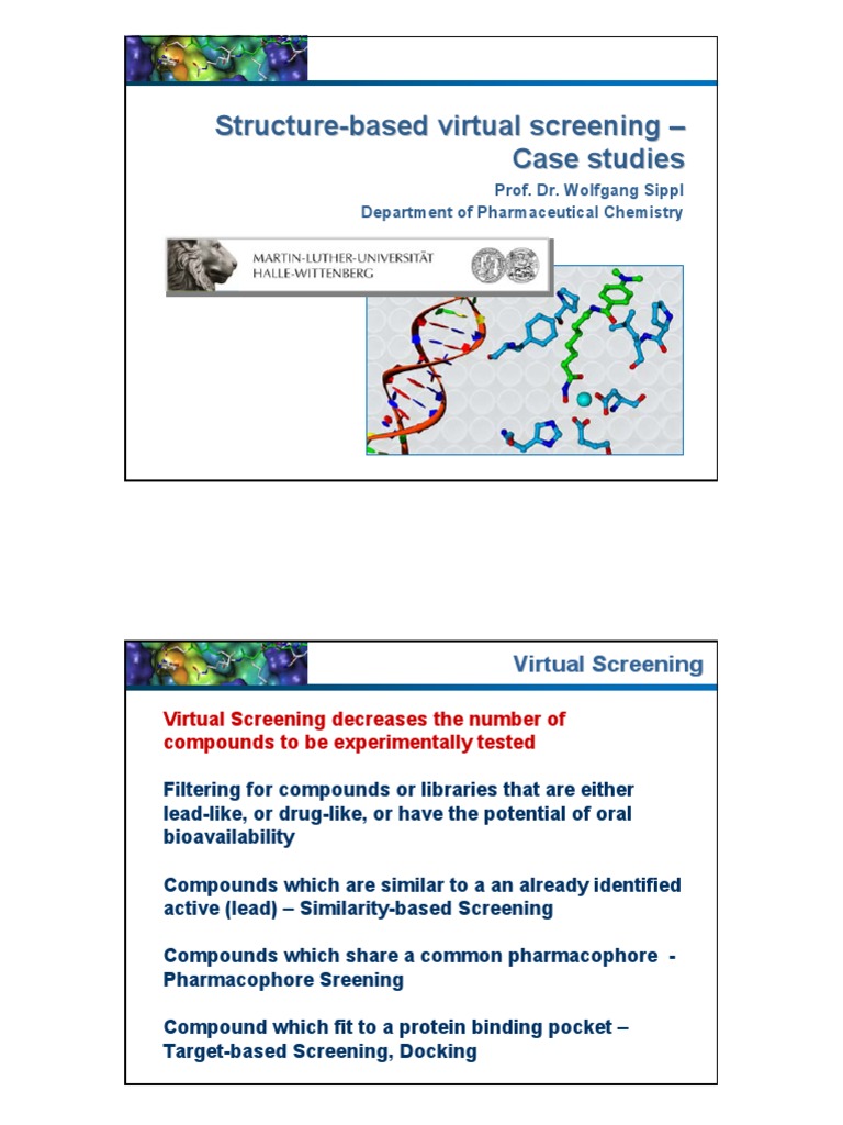 Structure - Based Virtual Screening - Case Studies | PDF | Docking ...