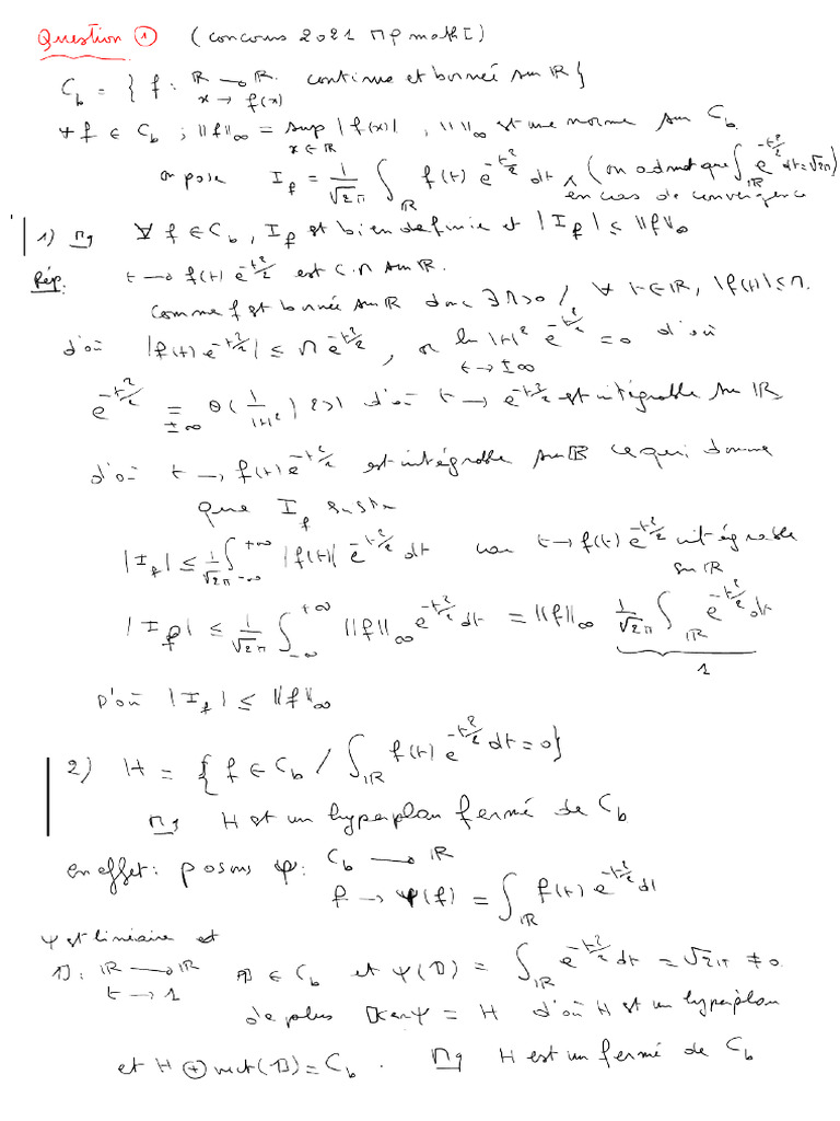 Topologie2 Partiel Brouillon (Extrait Concours 2021 MP) | PDF