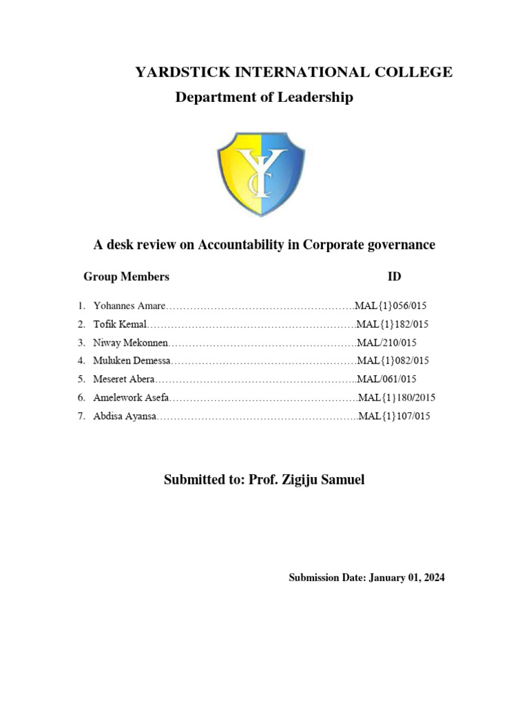 Desk Review | PDF | Governance | Corporate Governance