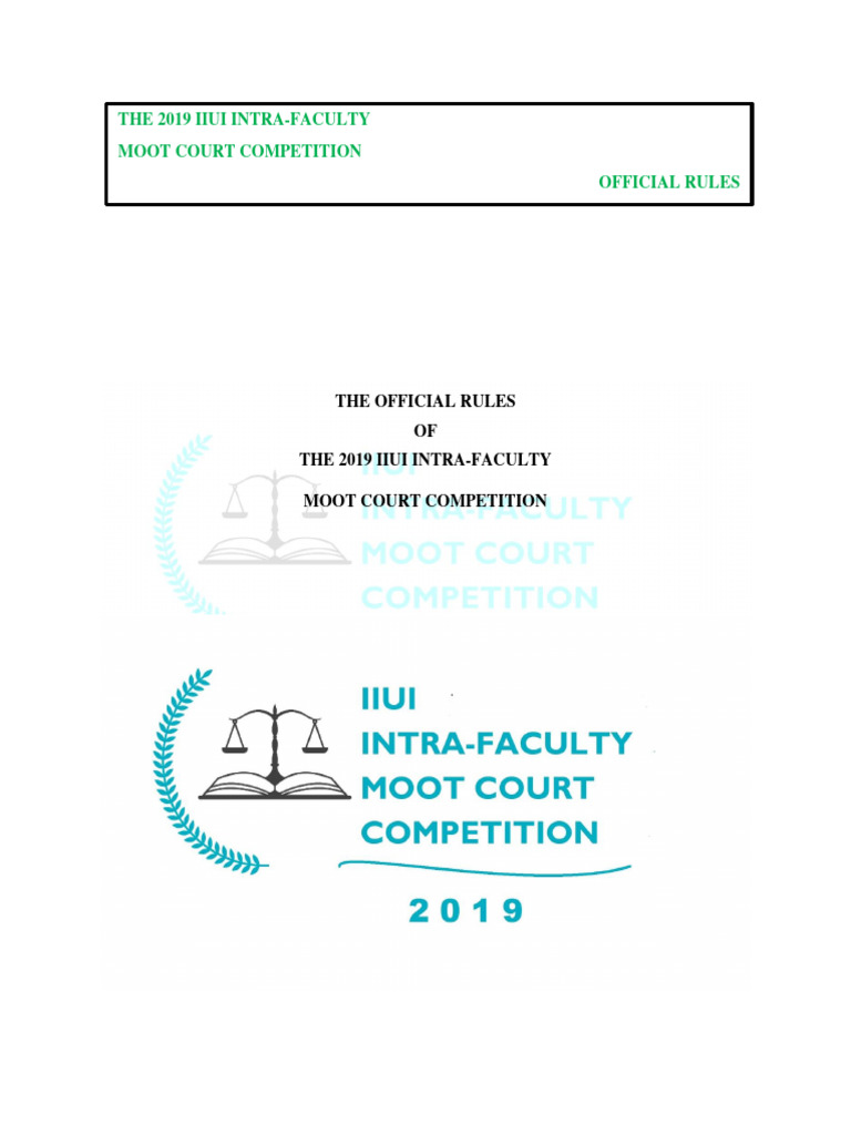 Detailed Rules IIUI MCC19 | PDF | Pleading | Courtroom