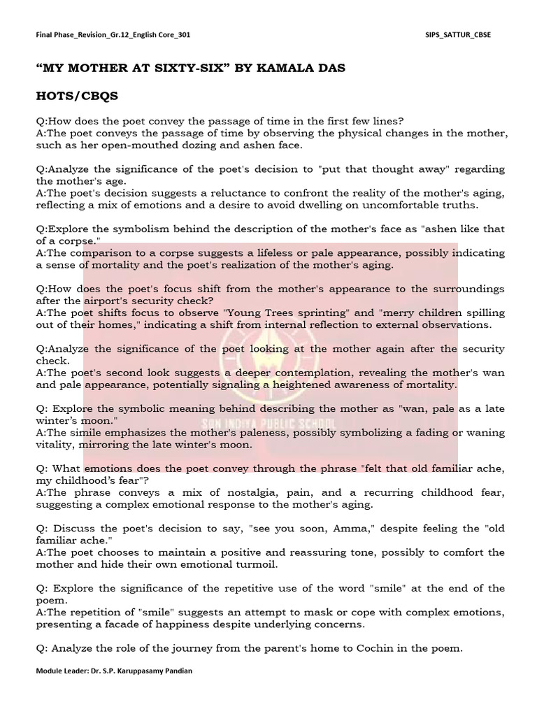 Gr.12 Poems HOTS-1 | PDF