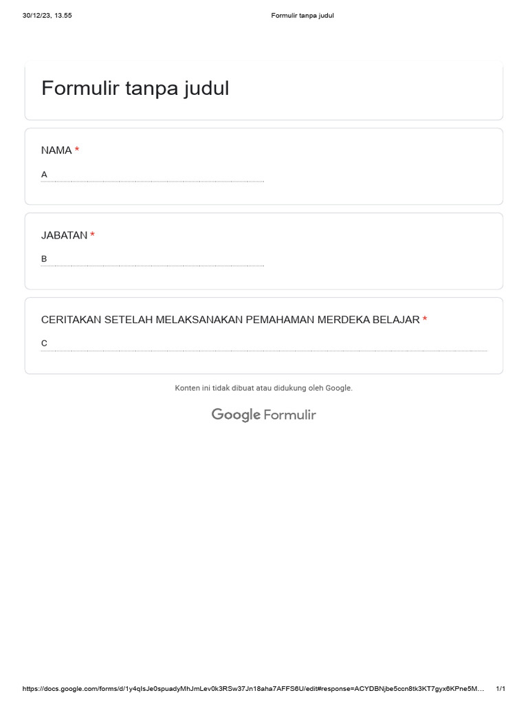 Formulir Tanpa Judul di Google Form | PDF | Bisnis | Komputer