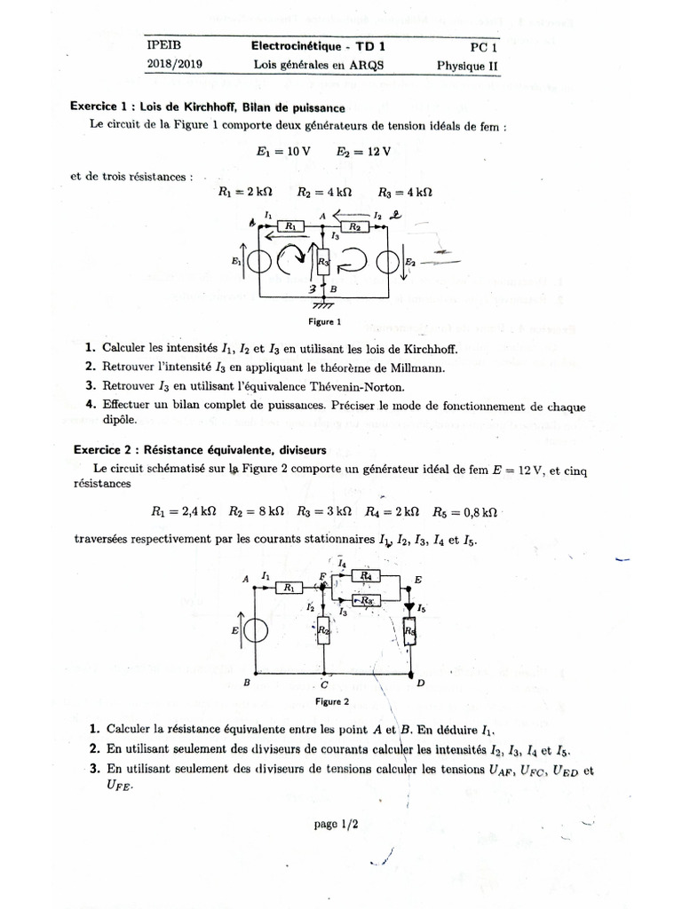 TD Électrocinétique | PDF