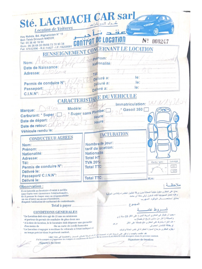 Location de Voitures | PDF