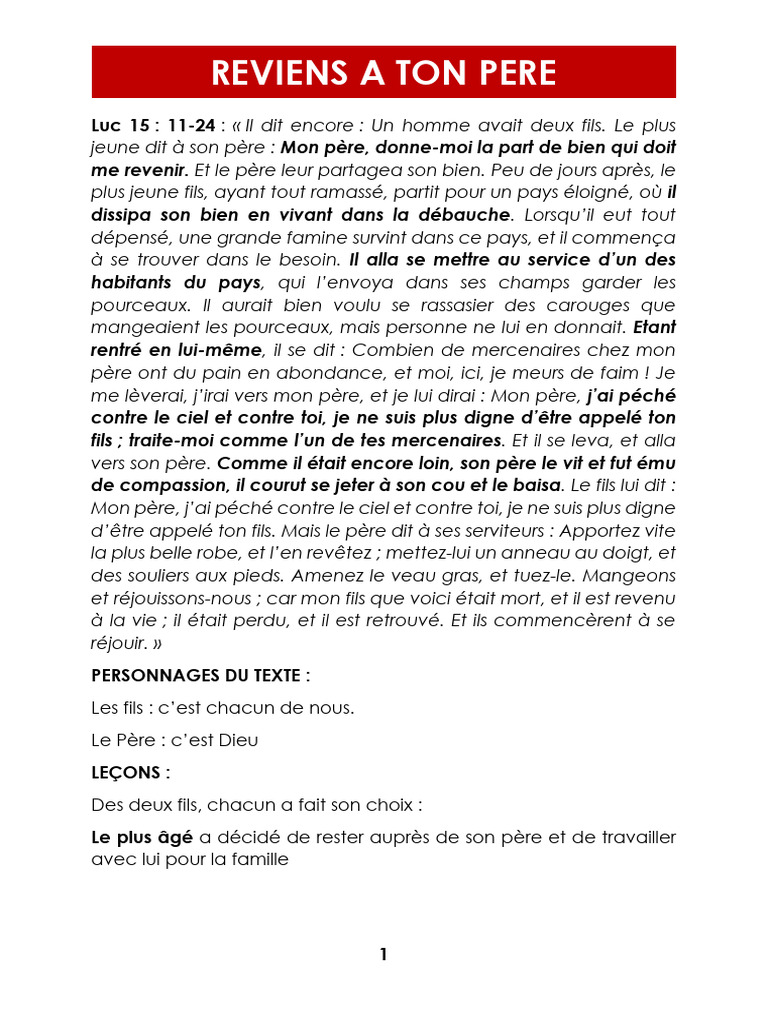 Le Fils Prodigue | PDF