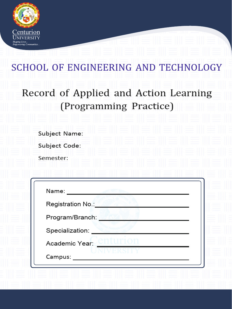 Record of Applied and Action Learning CSE - A4-2pgs | PDF | Experiment | Learning