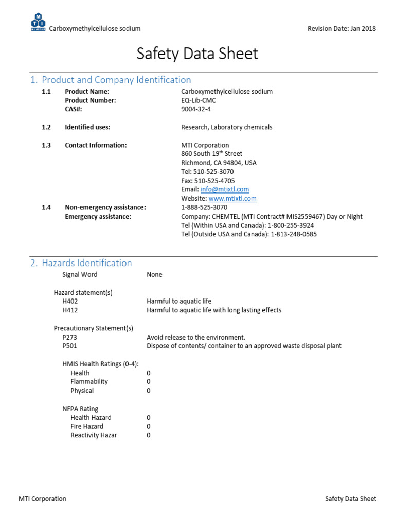 MSDS Metal Celulosa | PDF | Personal Protective Equipment | Dangerous Goods