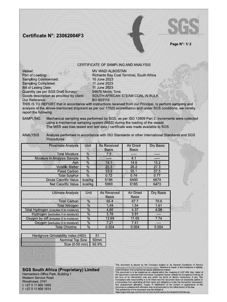 Sgs Report Rb1 For Bes | PDF