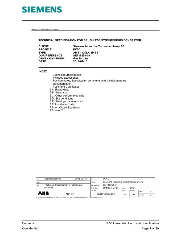 SGT-600 Generator Details EPC | PDF | Technology & Engineering