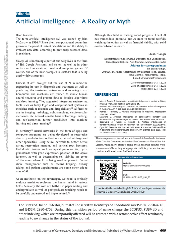 Artificial Intelligence A Reality or Myth.1 | PDF