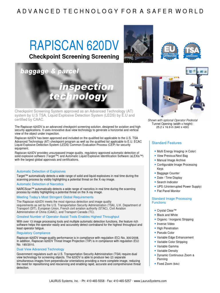 LS Rapiscan 620DV Checkpoint X Ray Screening | Download Free PDF | X ...