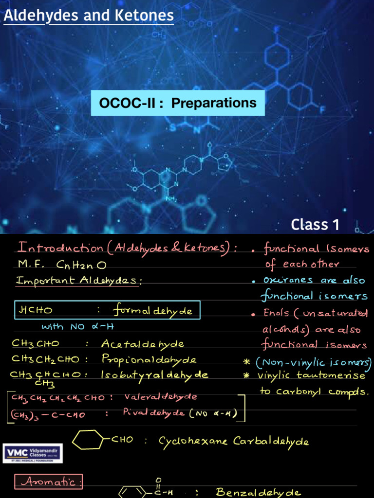OCOC-II Live Class-1 Teacher Notes | PDF | Aldehyde | Ketone