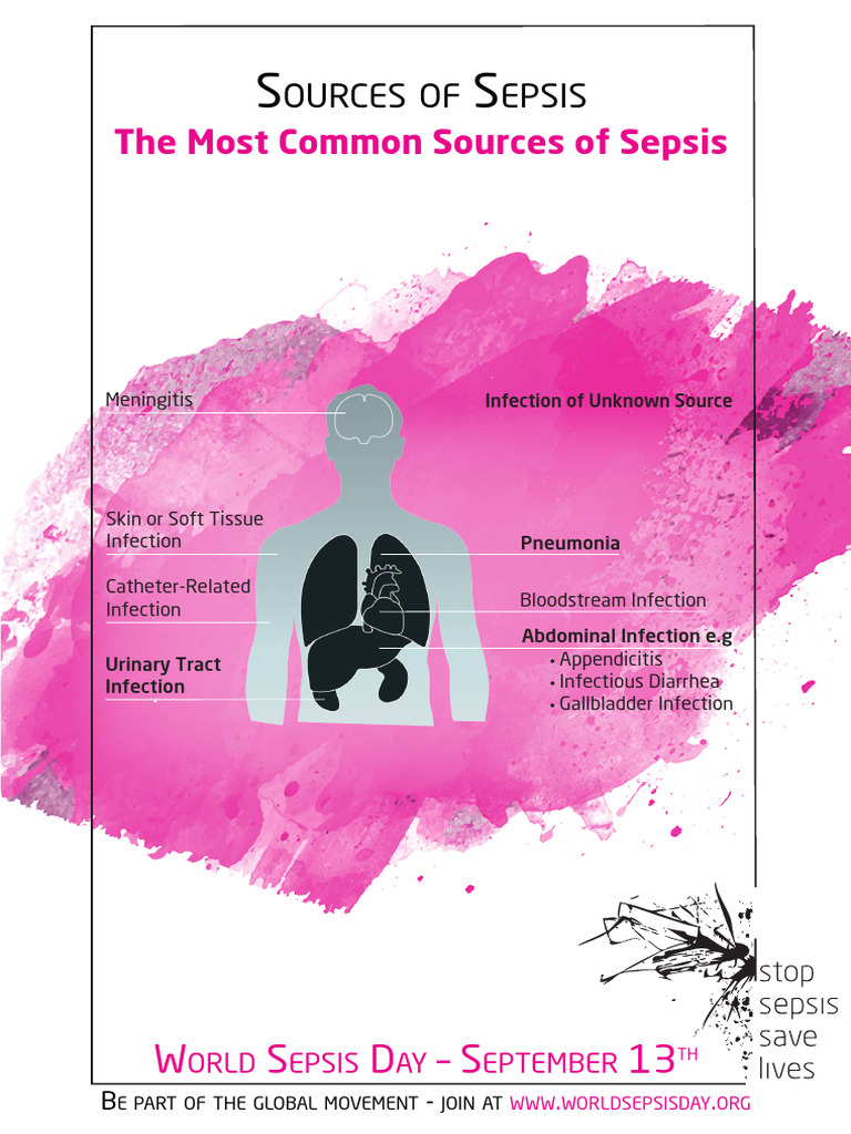 Sepsis Awareness Poster - Sources Pink | PDF