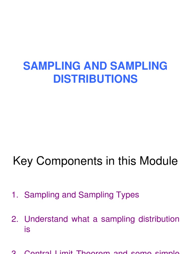 Sampling and Sampling Distributions | PDF | Standard Error | Sampling ... Sampling and Sampling Distributions | PDF | Standard Error | Sampling ...