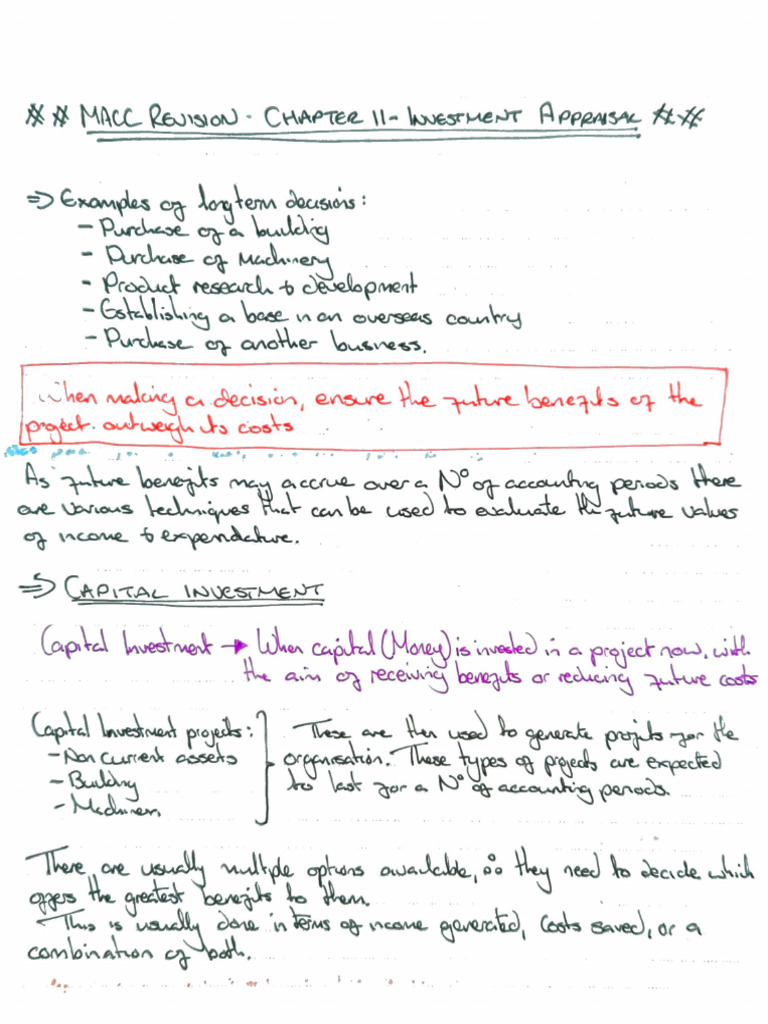 MACC Revision Chapter 11 (MACC Revision) | PDF