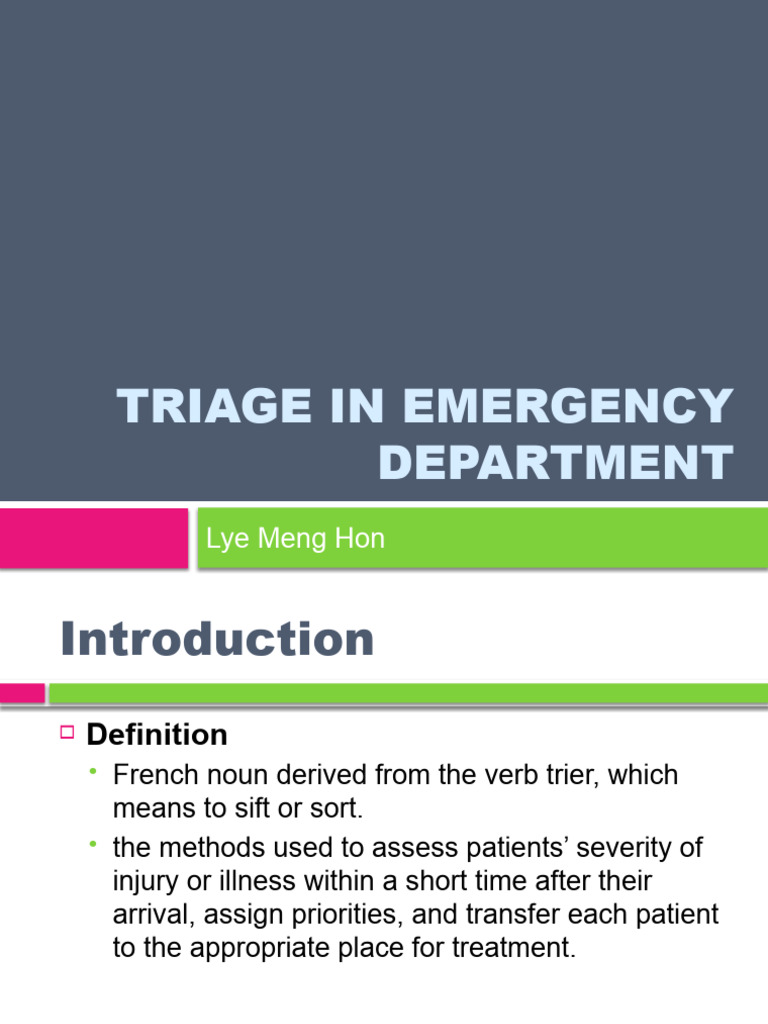 Understanding Triage in Emergency Care | PDF | Emergency Department ...