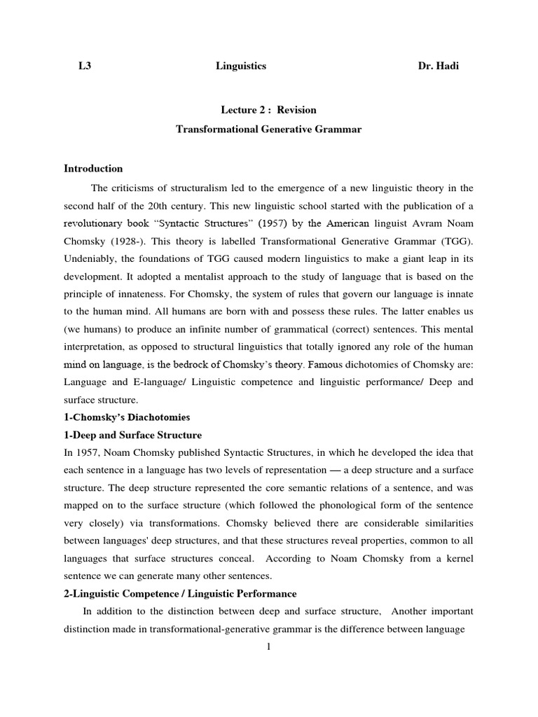 Lecture 2 Ling | PDF | Linguistics | Cognitive Science