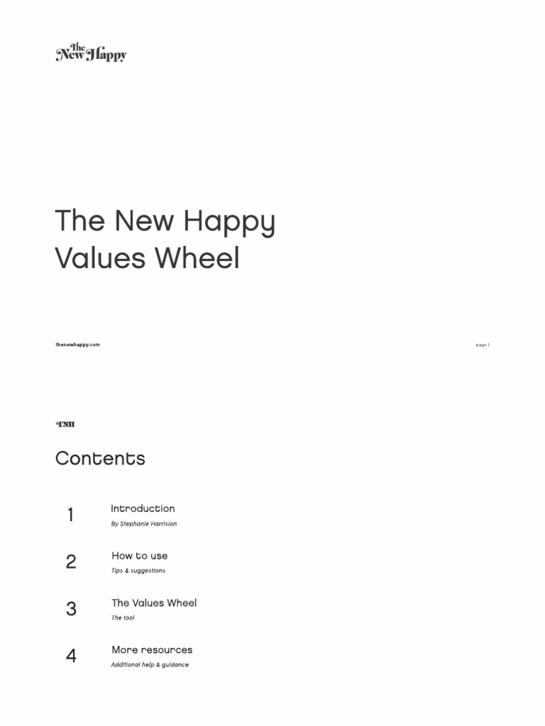 The New Happy - Values Tool - PDF | PDF | Ethical Schools And Movements
