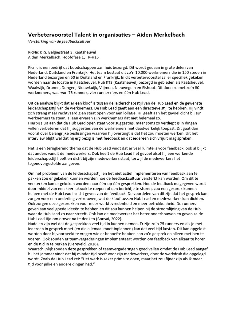Verbetervoorstel Aiden 1.0 | PDF