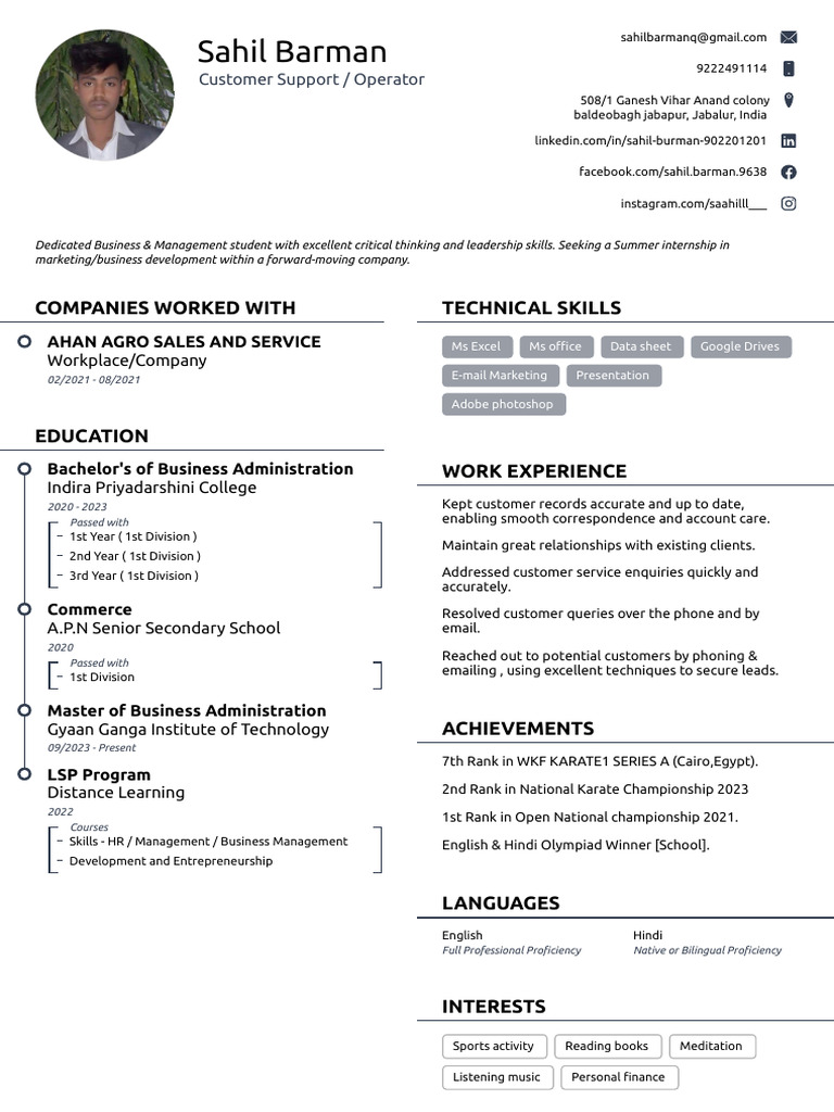 Sahil's Resume | PDF
