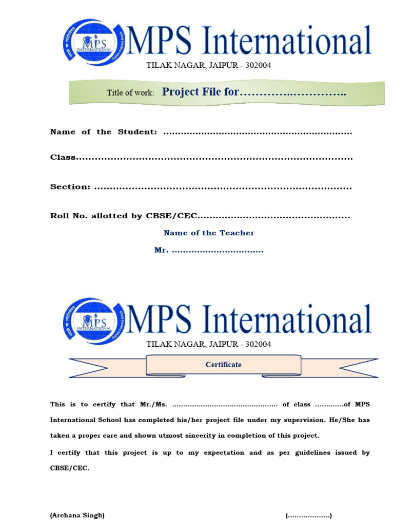 Project File - Common Pages - For Accountancy in A3 Size | PDF