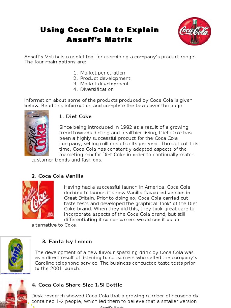Ansoff and Coca Cola | PDF