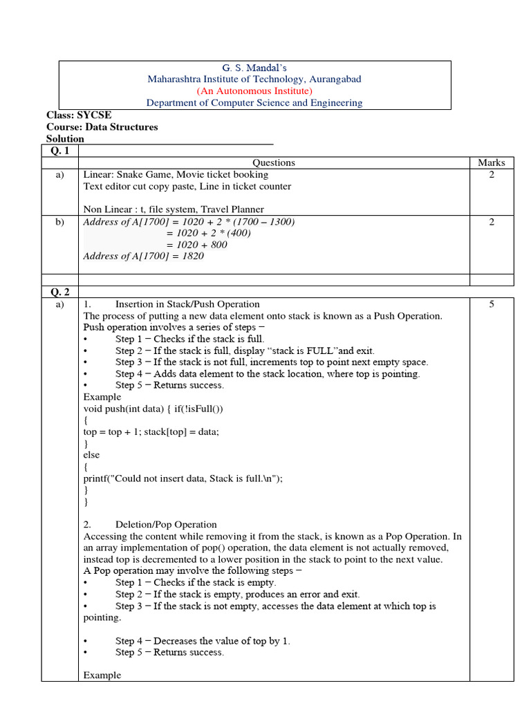 Paper1 Solution | PDF | Computer Data | Computer Programming