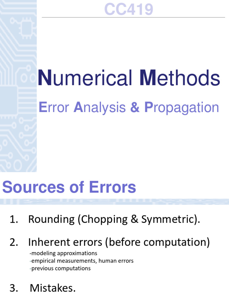 Error Analysis and Propagation | PDF